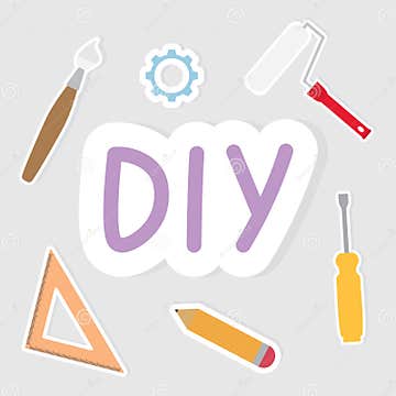DIY Do it Yourself Acronym Concept Stock Vector - Illustration of tool ...