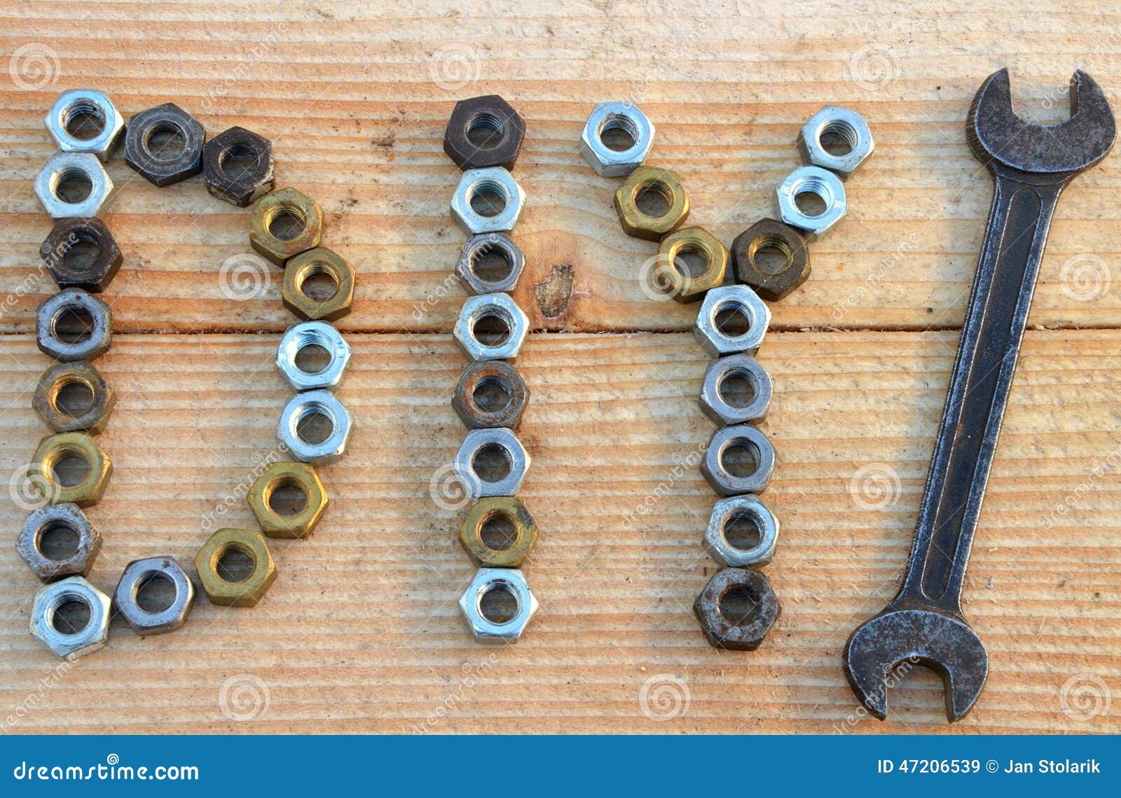 DIY (do It Yourself) Text From Small Nuts And Spanner Royalty-Free ...