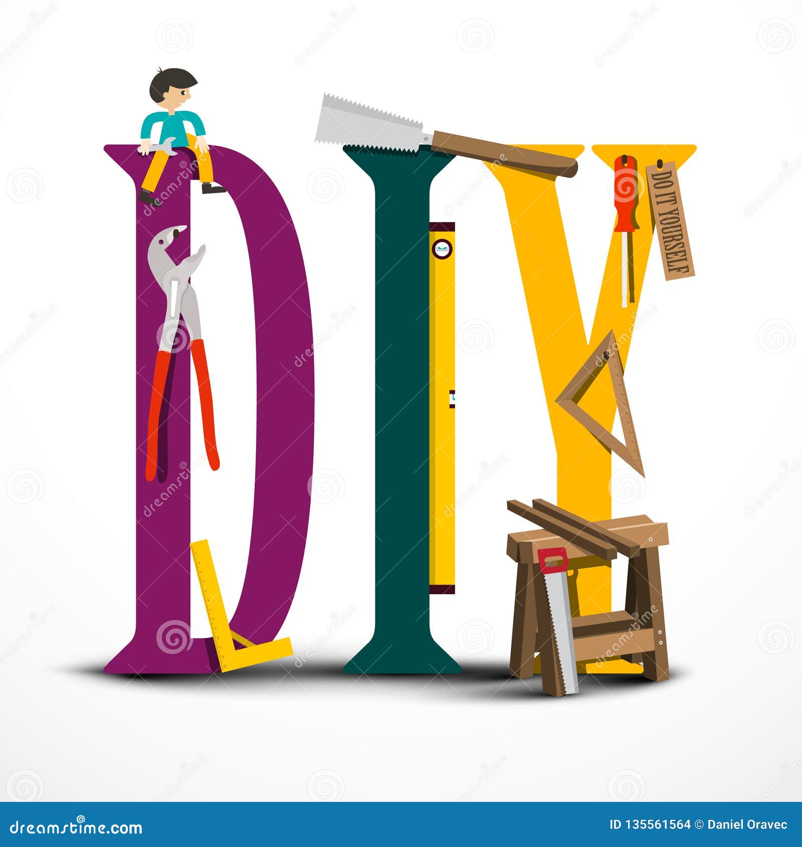 DIY - Do it Yourself Vector Design Stock Vector - Illustration of ...