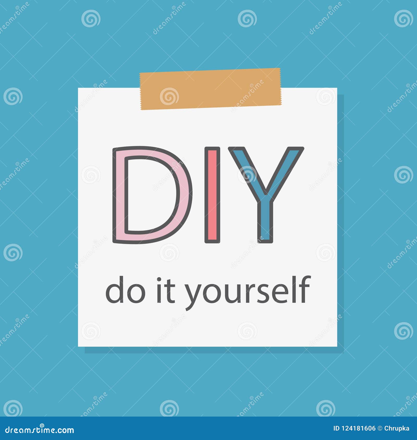 DIY Do it Yourself Written in a Notebook Paper Stock Vector ...