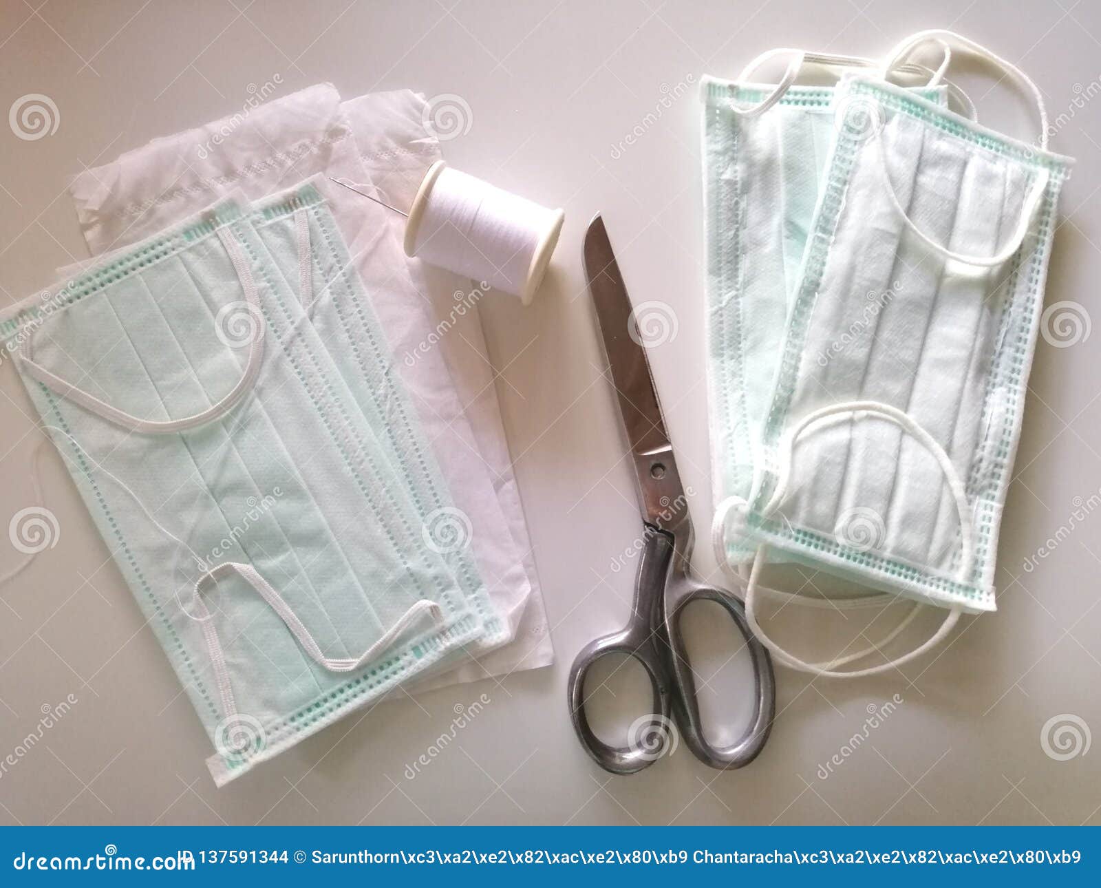 DIY Dust mask stock photo. Image of scissors, handicraft - 137591344