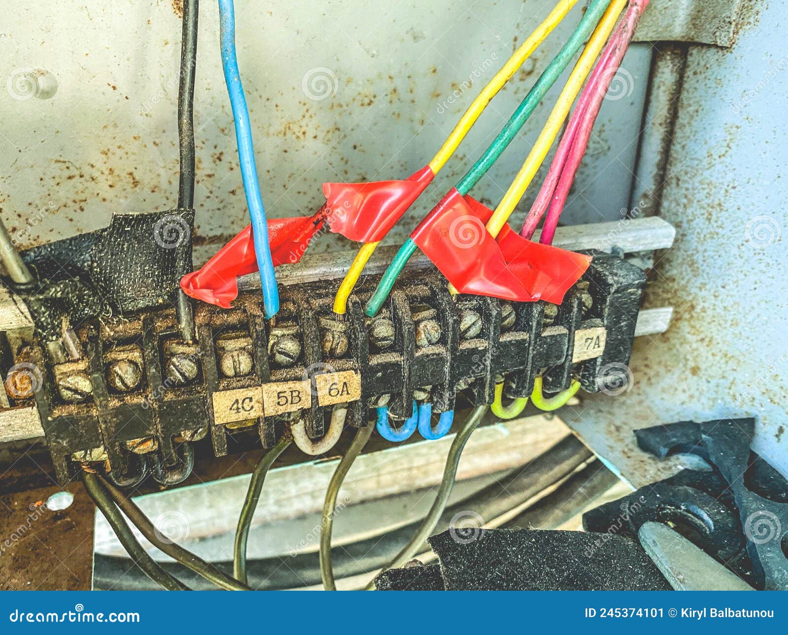 DIY Electrical Box. Small Cables, Nails and Wires in a Box for ...