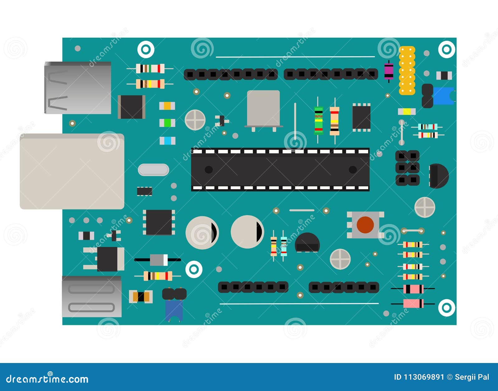 DIY Electronic Mega Board with a Microprocessor, Interfaces, LEDs ...