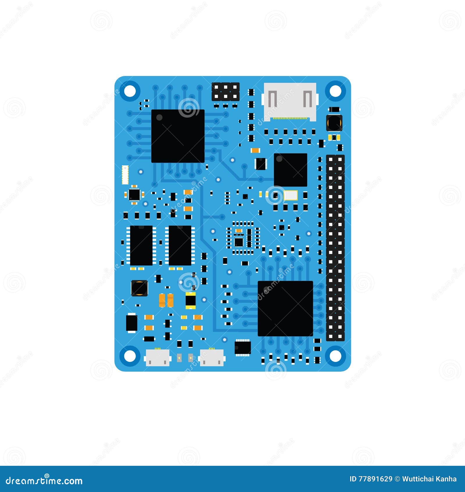 DIY Electronic Brown Board with a Microcontroller Stock Vector ...
