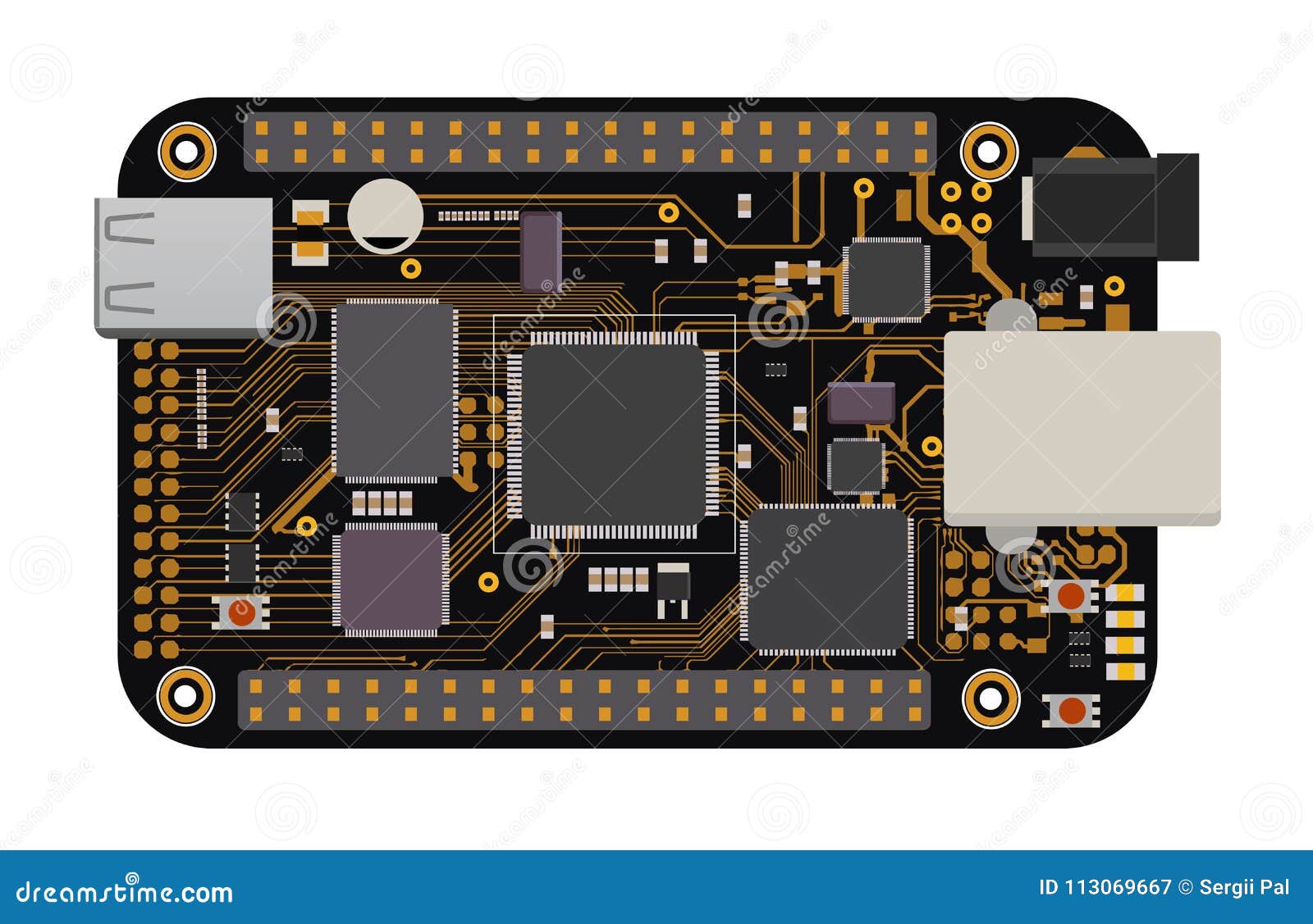 DIY Electronic Mega Board with a Micro-controller, LEDs, Connectors ...