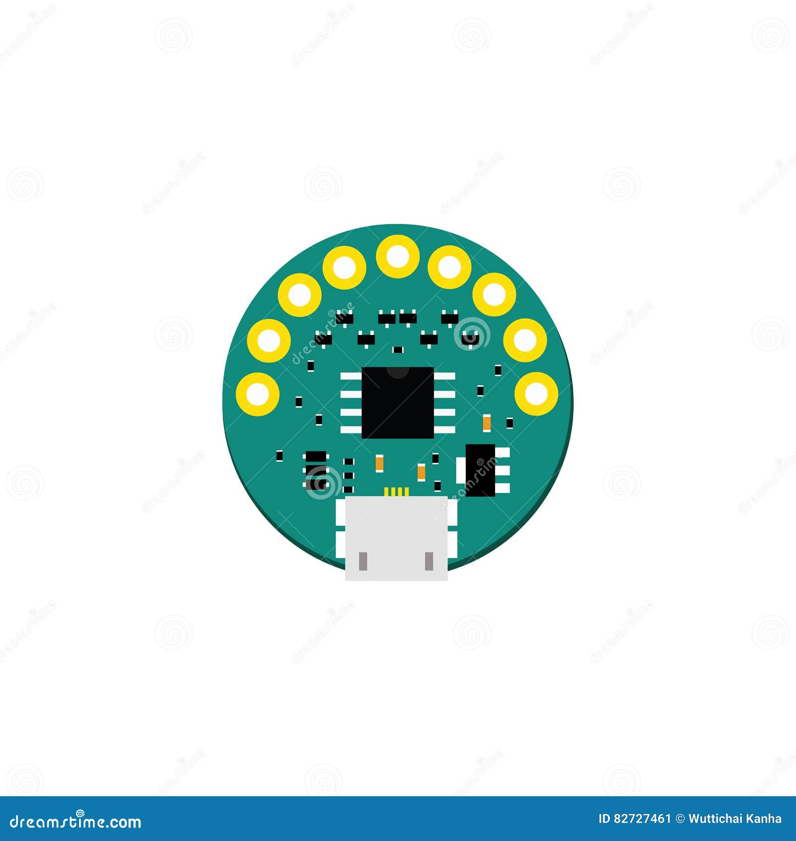 DIY Electronic Mini Board with a Microcontroller Stock Vector ...