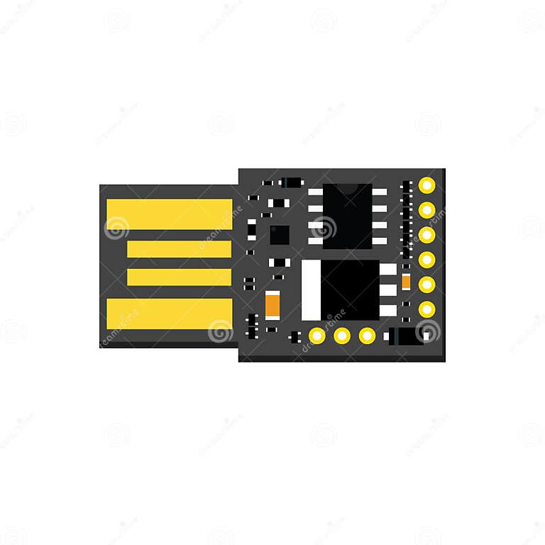 DIY Electronic Usb Board with a Microcontroller Stock Vector ...