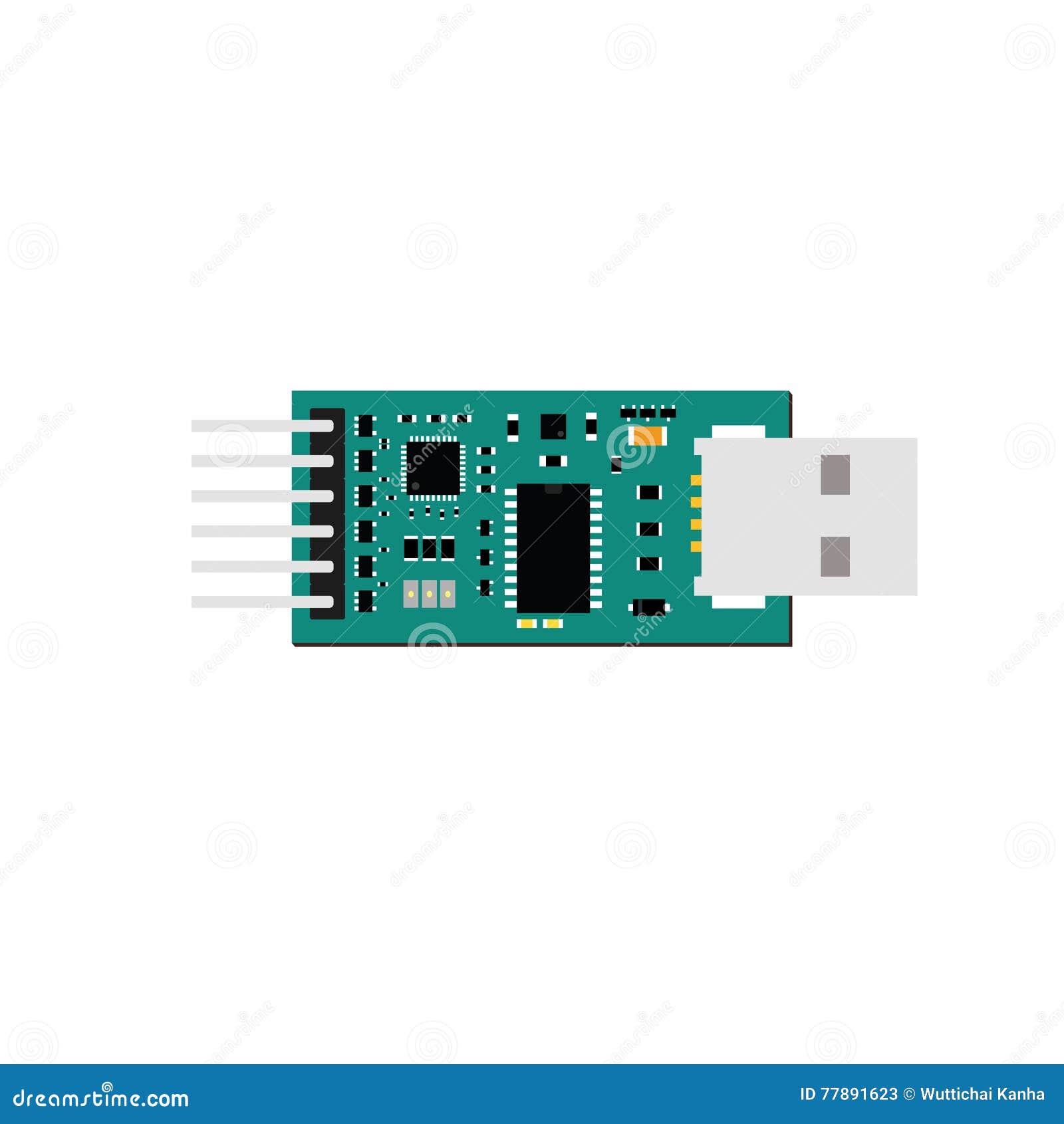 DIY Electronic Usb Uart Board Stock Vector - Illustration of computer ...