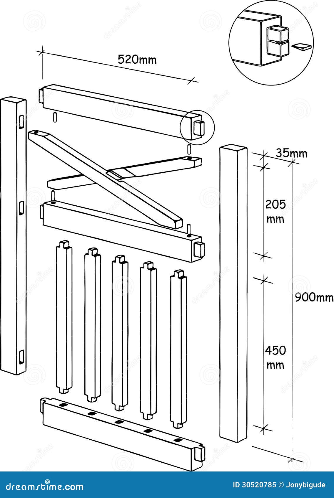 DIY gate project stock illustration. Illustration of design - 30520785