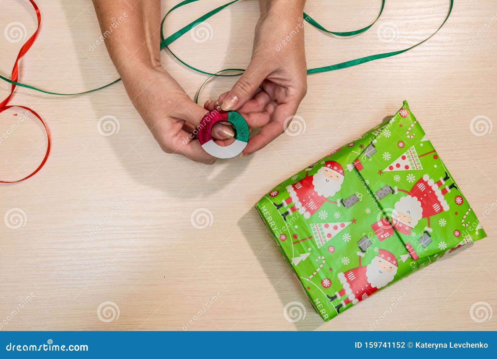 DIY Gift Wrapping Step by Step, Do it Yourself Stock Photo - Image of ...