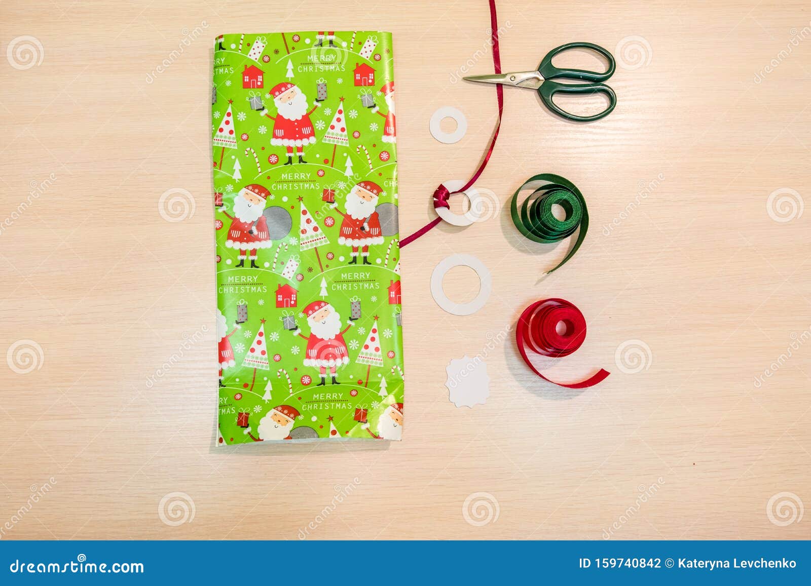 DIY Gift Wrapping Step by Step, Do it Yourself Stock Photo - Image of ...