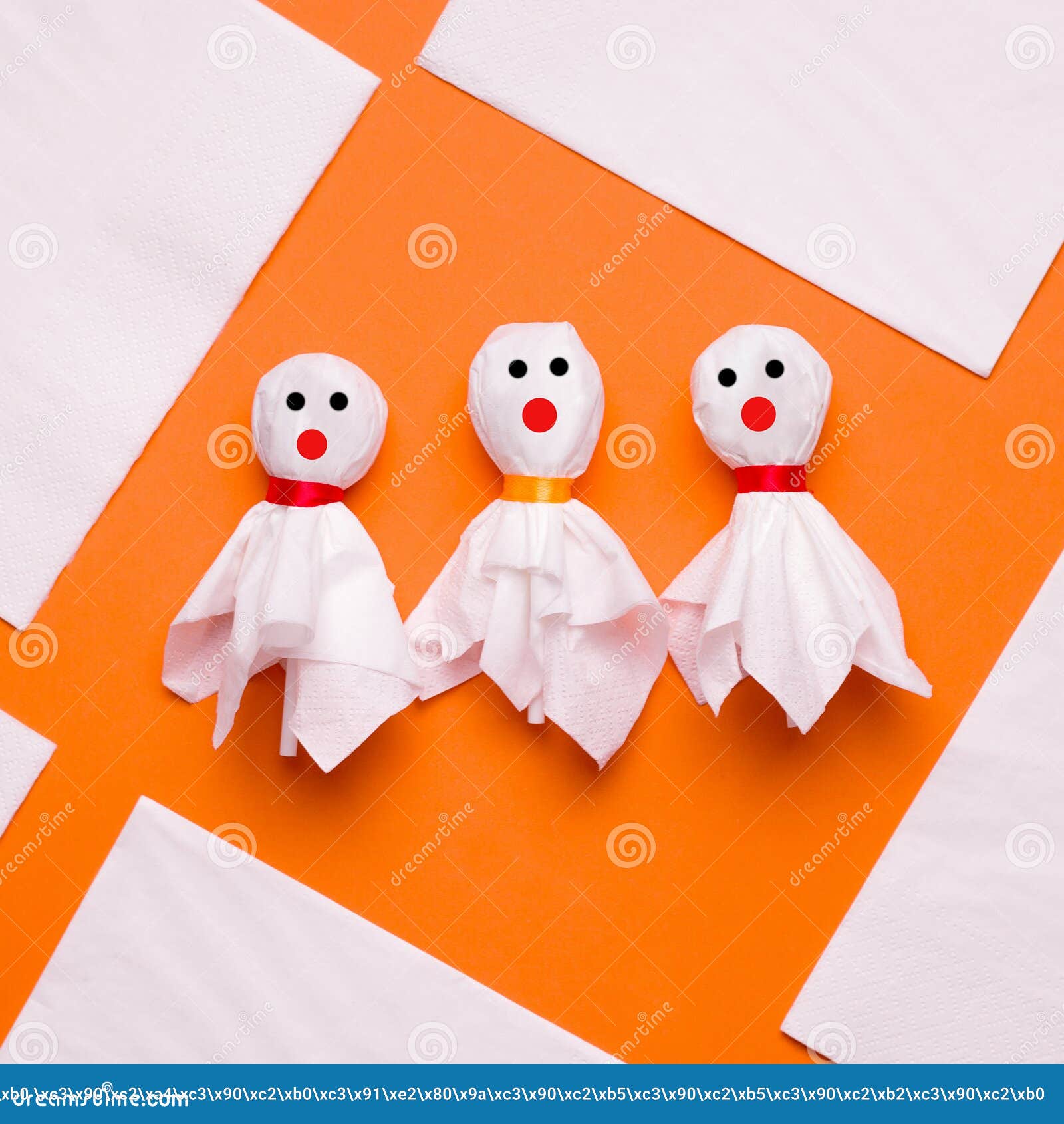 DIY Halloween Candy Ghost Step by Step. Image Four. Draw Ghosts Eyes ...