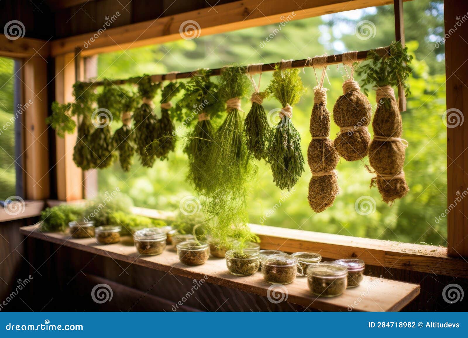 Diy Herb Drying Rack Made from Repurposed Materials Stock Illustration ...