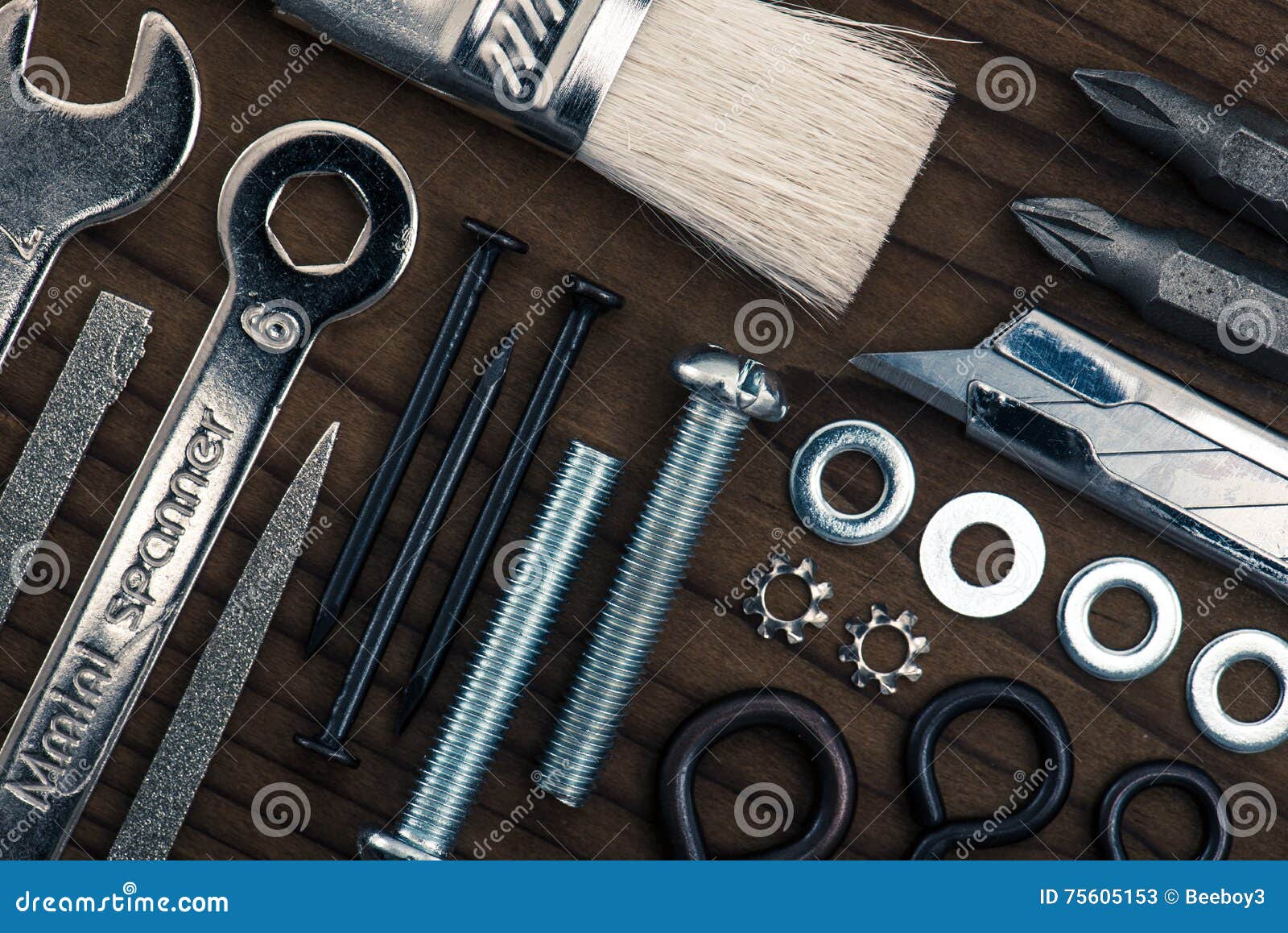 DIY image.a lot of tools stock image. Image of renovation - 75605153