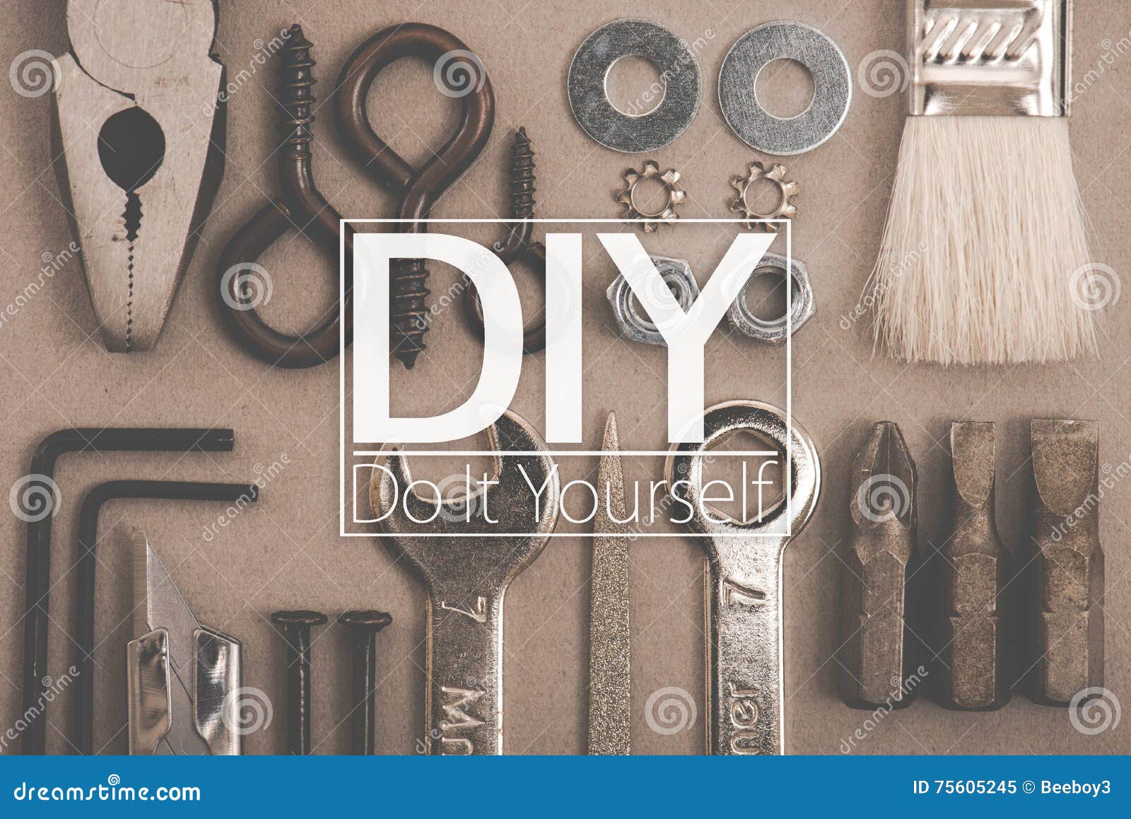DIY image.a lot of tools stock image. Image of spanner - 75605245