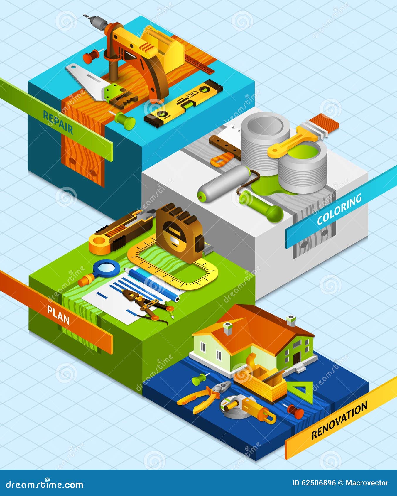 Diy Isometric Concept stock vector. Illustration of cutter - 62506896