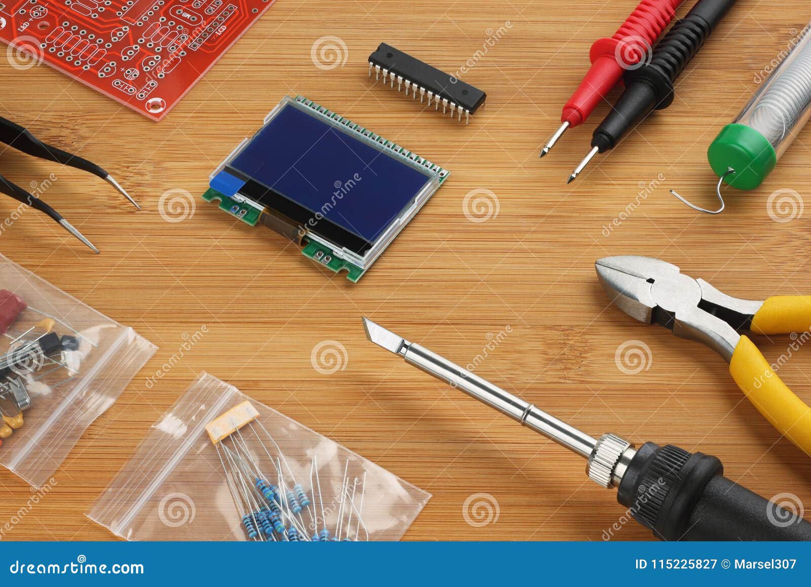 DIY Kit electronic stock image. Image of leads, solder - 115225827