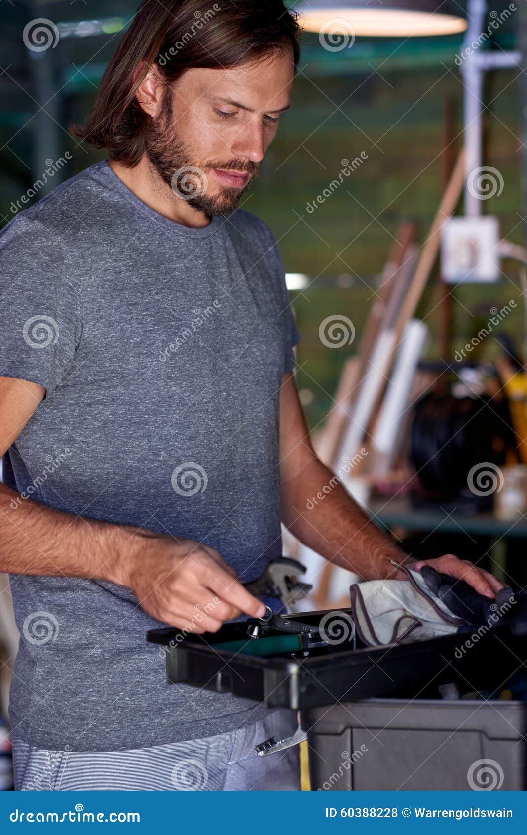 DIY man in his workshop stock photo. Image of caucasian - 60388228