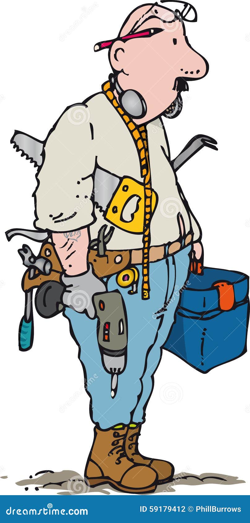 DIY man stock vector. Illustration of house, work, toolbox - 59179412