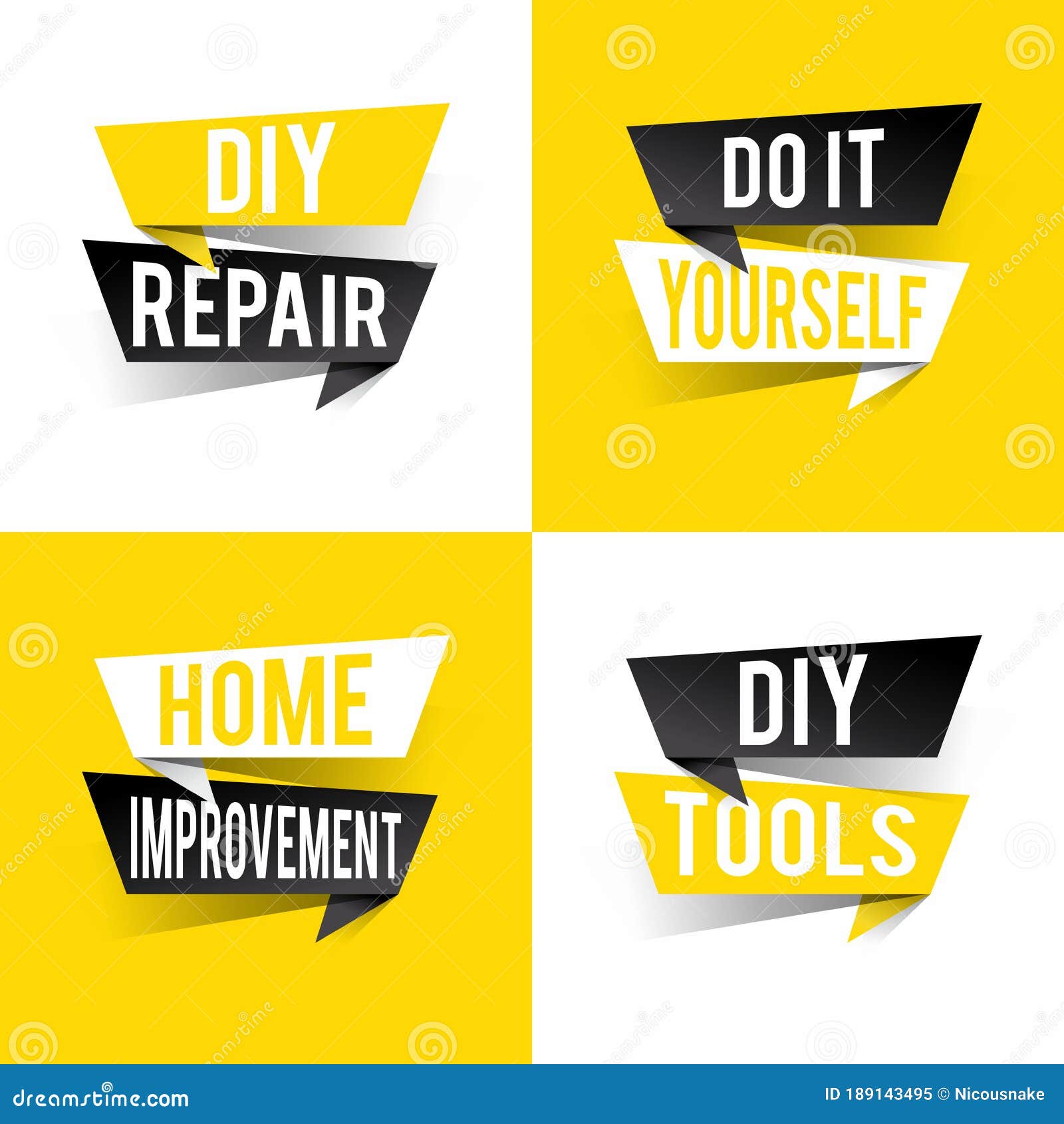 DIY. Modern Design Do it Yourself Concept Text on Speech Bubbles Stock ...