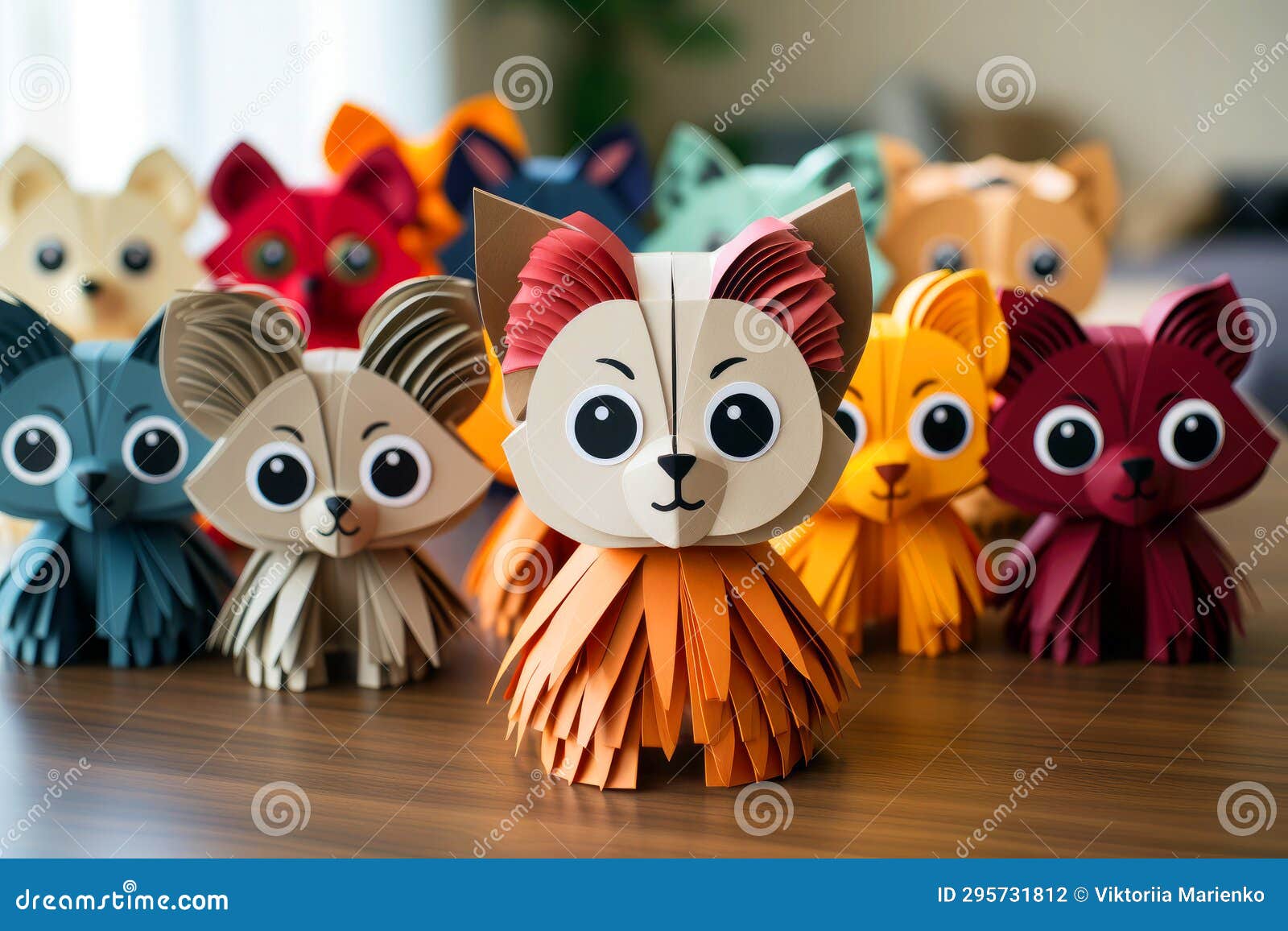 DIY Paper Animal Creations Close Up Stock Illustration - Illustration ...