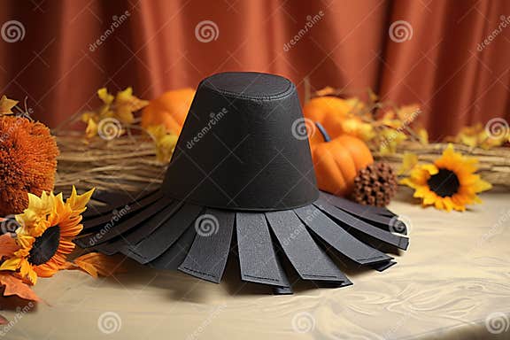 Diy Pilgrim Hat Made from Construction Paper Stock Photo - Image of ...