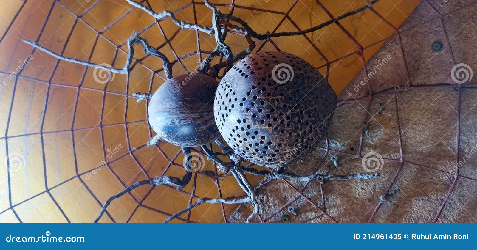 Diy Spider Making from Coconut Stock Image - Image of cocon, blue ...