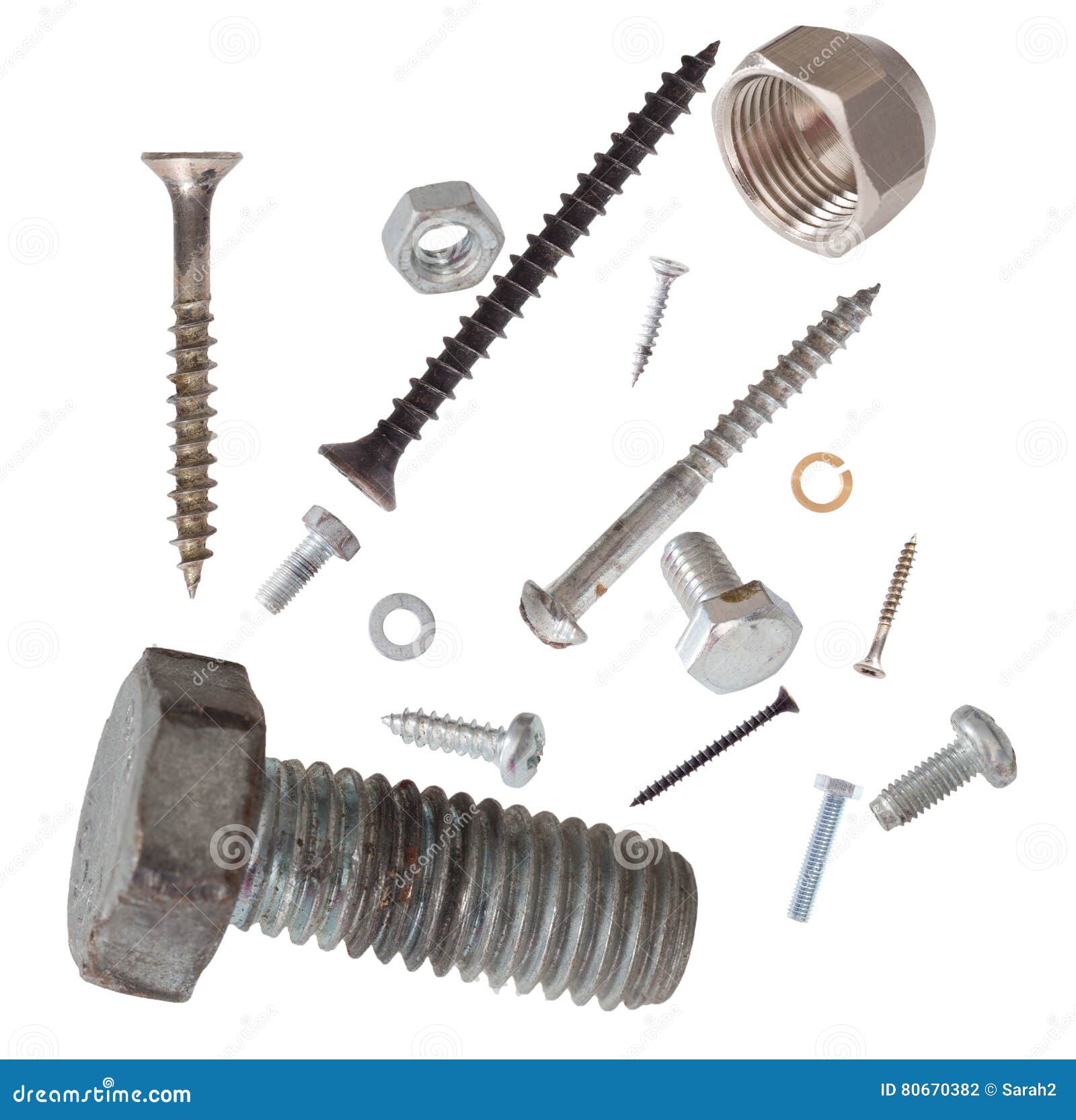 DIY Stuff.Isolated on White. Stock Photo - Image of screws, nuts: 80670382