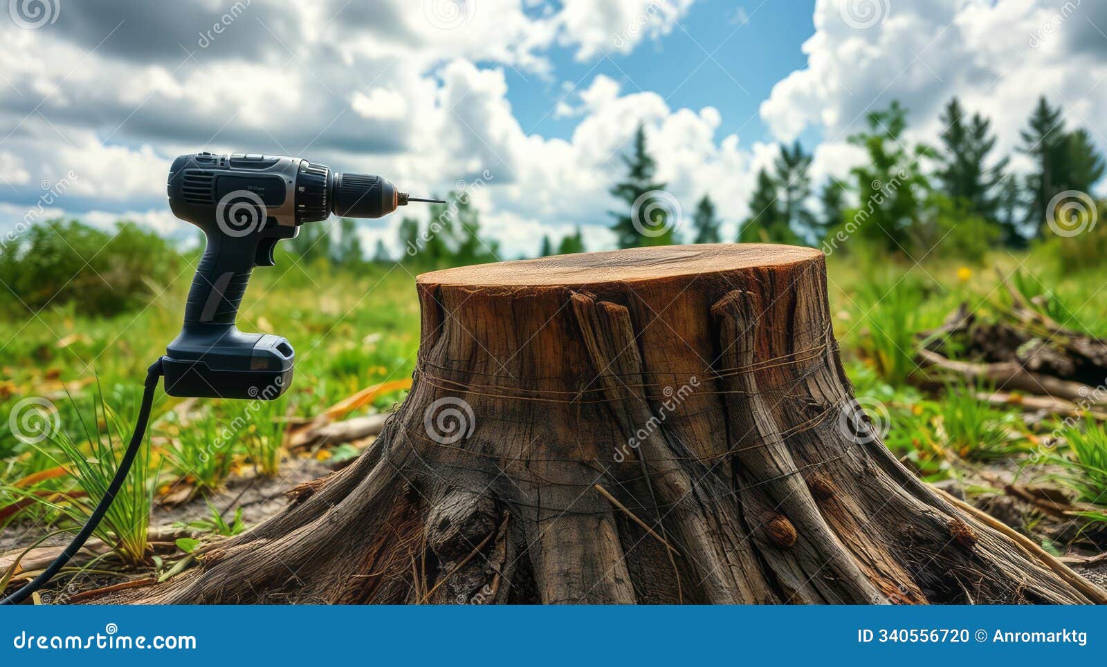 Diy Technique for Eliminating an Aged Tree Stump Using a Power Drill ...