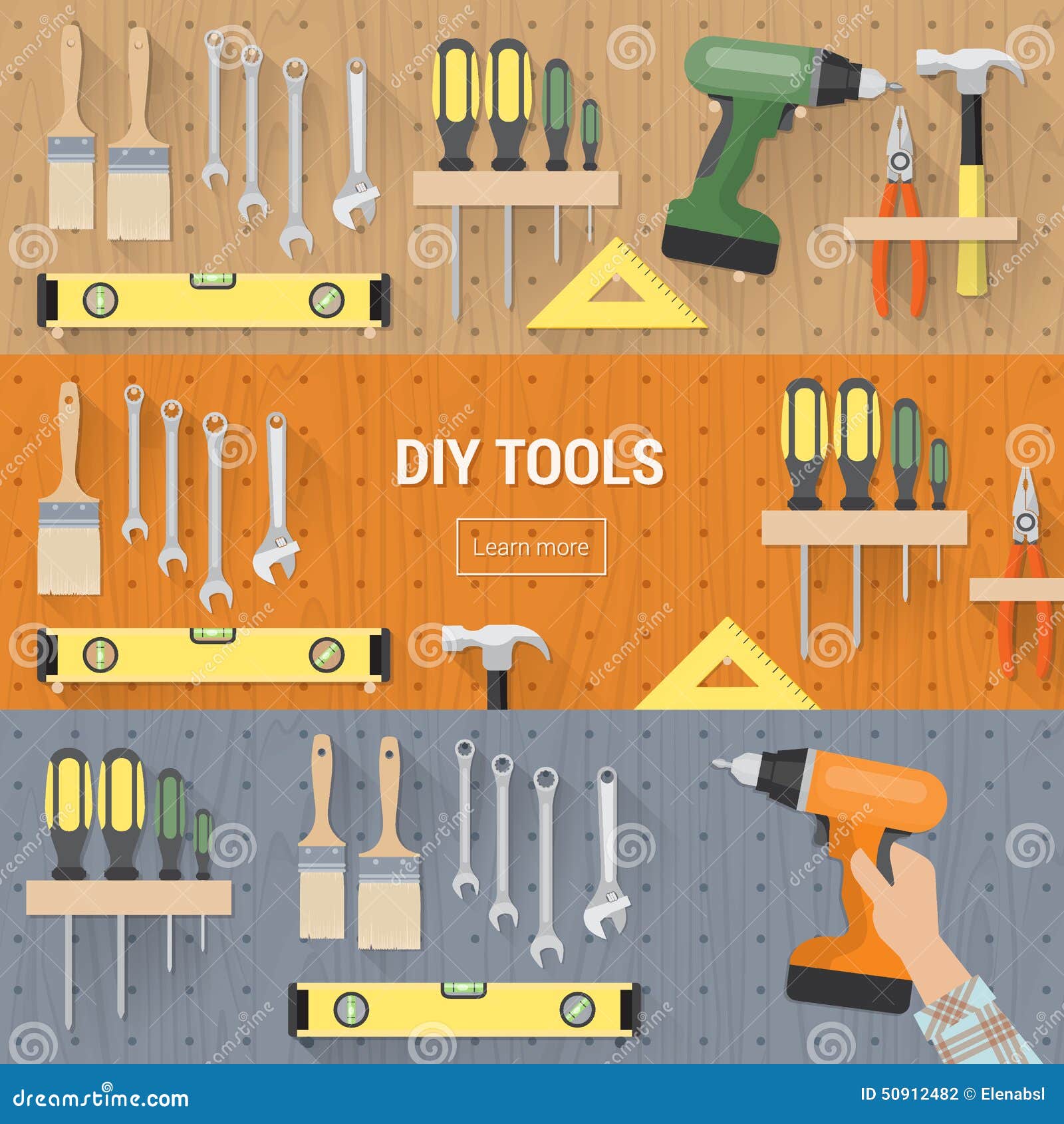 DIY toold banners set stock vector. Illustration of hobby - 50912482