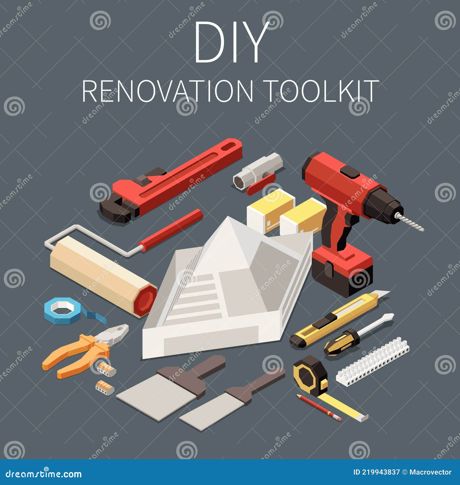 DIY Toolkit Illustration Cartoon Vector | CartoonDealer.com #219943837