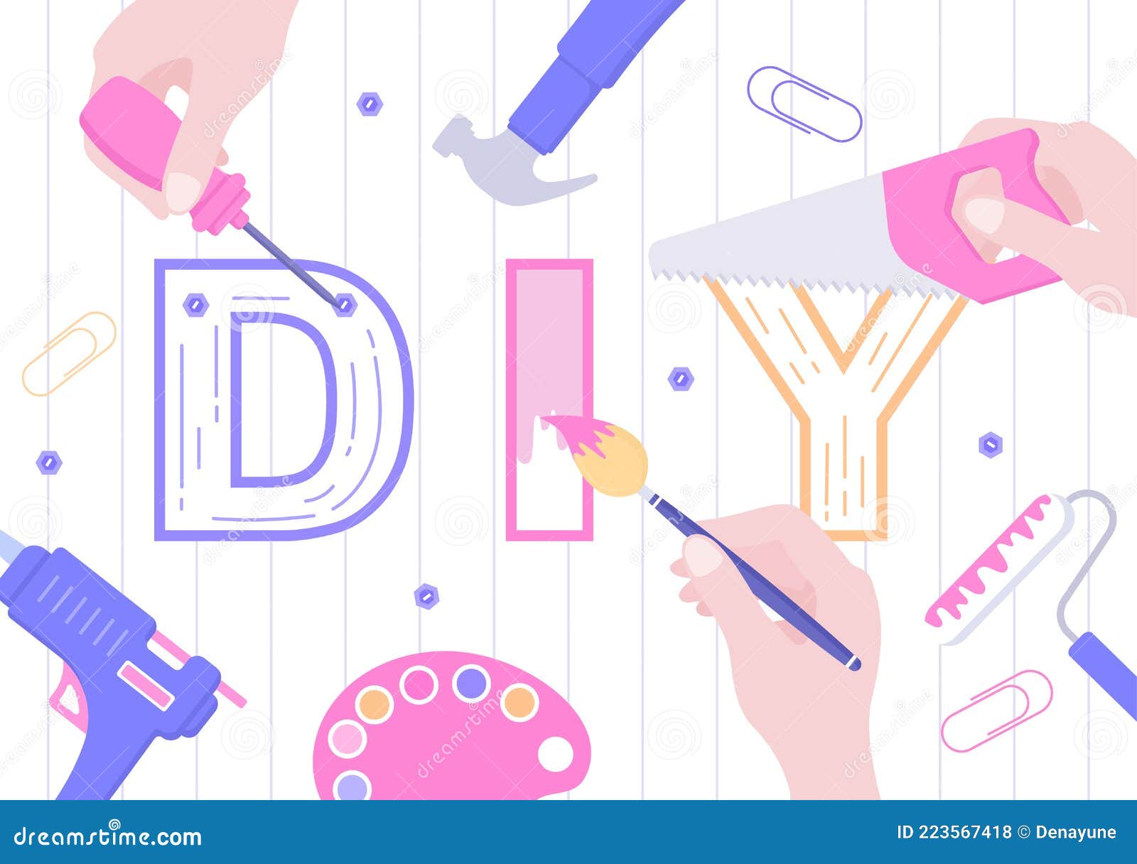 DIY Tools Do it Yourself Background Illustration for Home Renovation ...