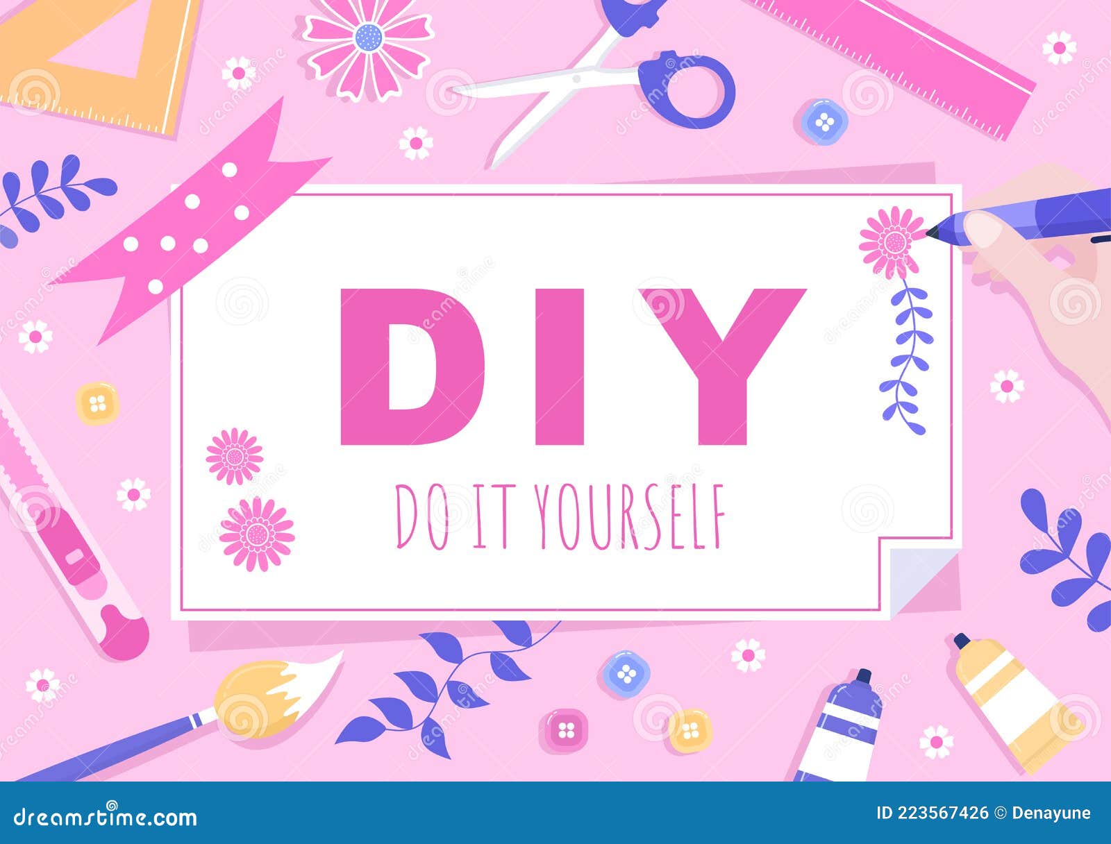 DIY Tools Do it Yourself Background Illustration for Home Renovation ...
