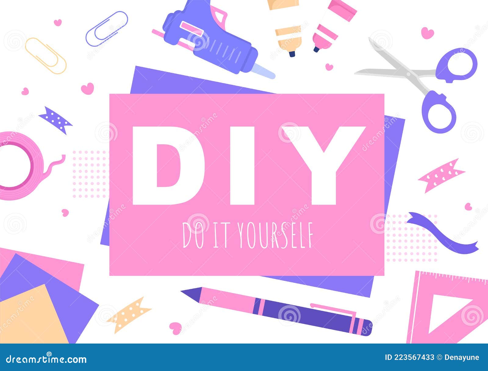 DIY Tools Do it Yourself Background Illustration for Home Renovation ...