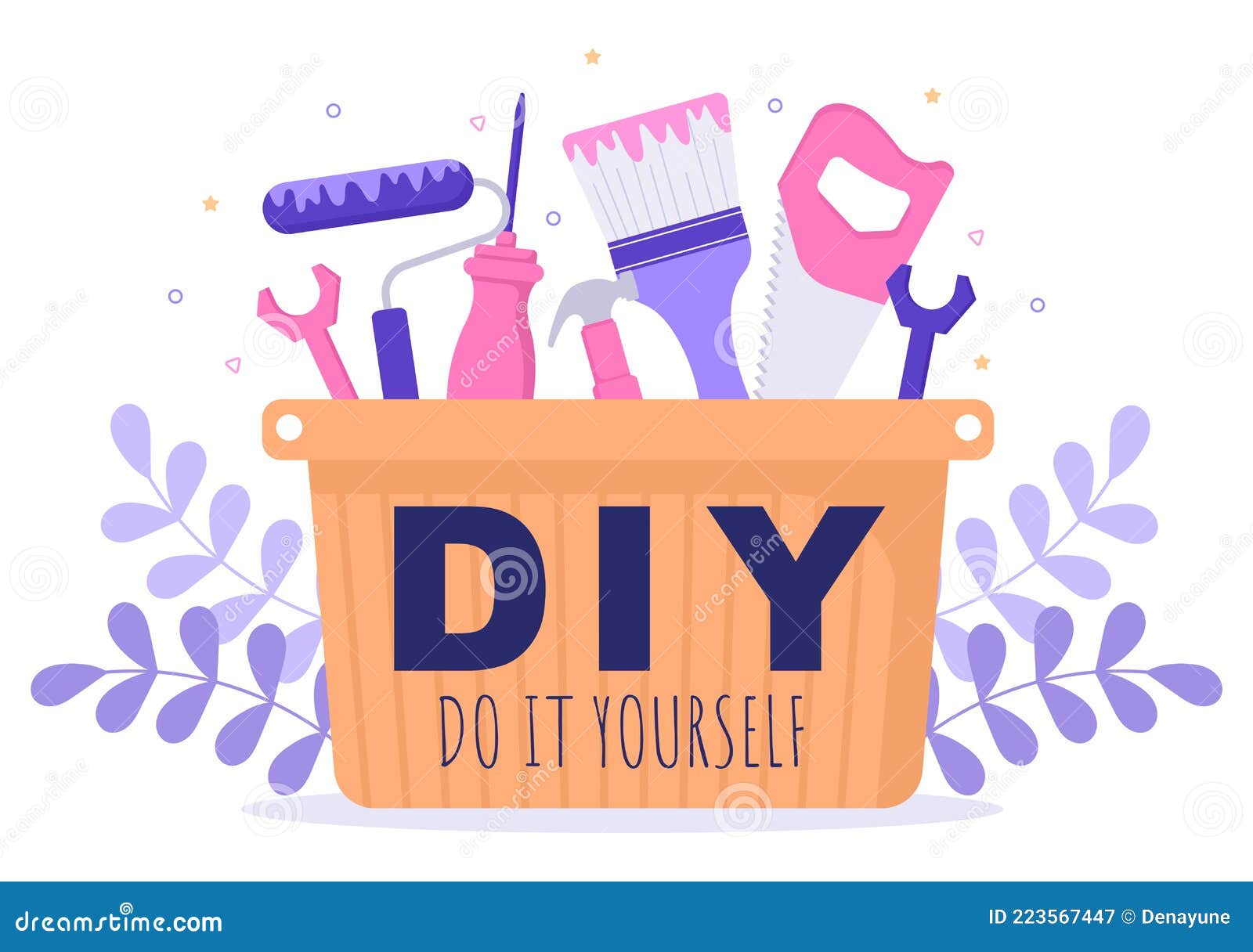 DIY Tools Do it Yourself Background Illustration for Home Renovation ...