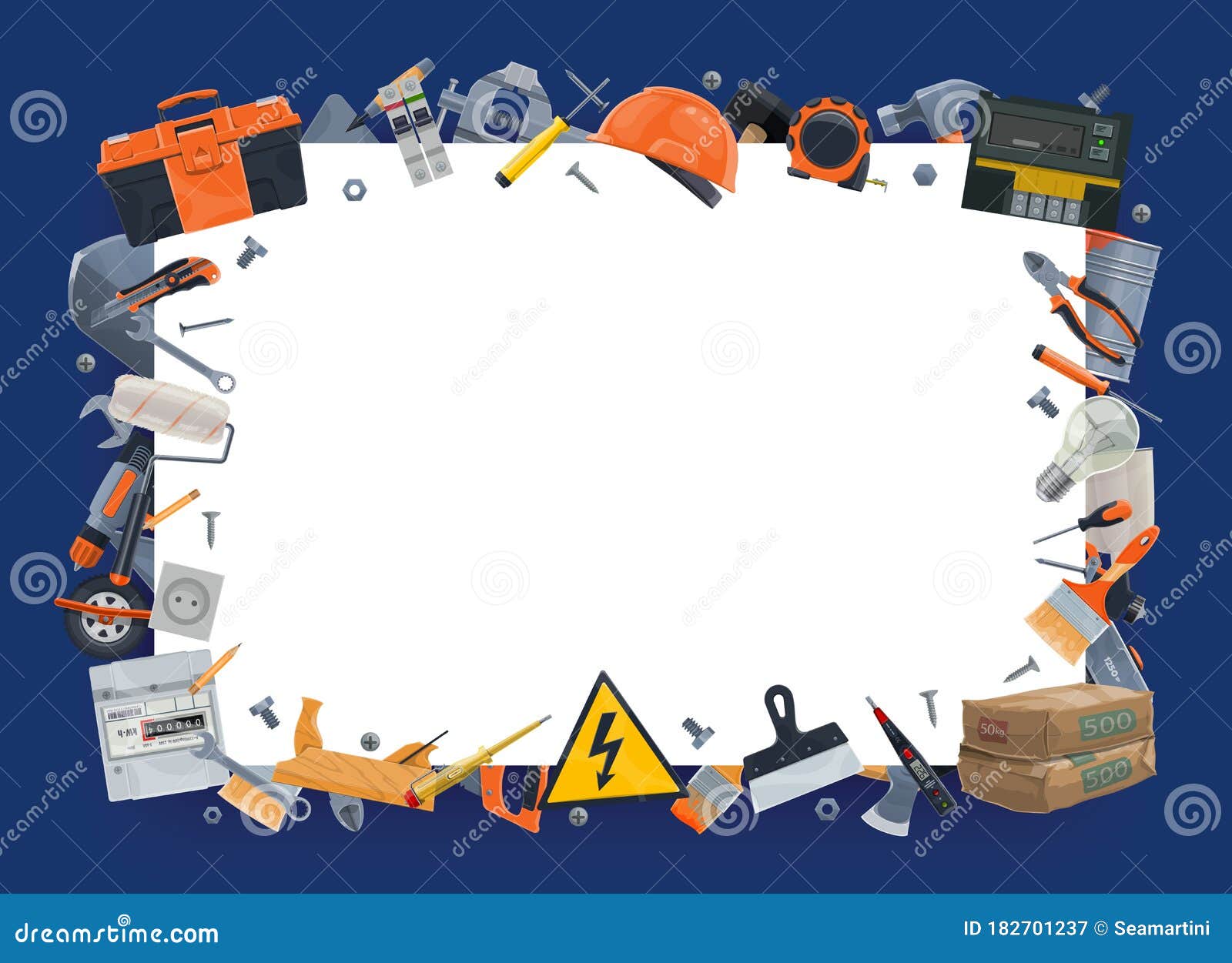 Diy Tools, Instruments Vector Border Frame Stock Vector - Illustration ...