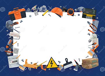 Diy Tools, Instruments Vector Border Frame Stock Vector - Illustration ...