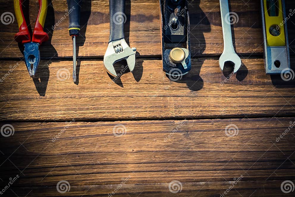 DIY Tools Laid Out on Table Stock Photo - Image of tool, people: 51629584