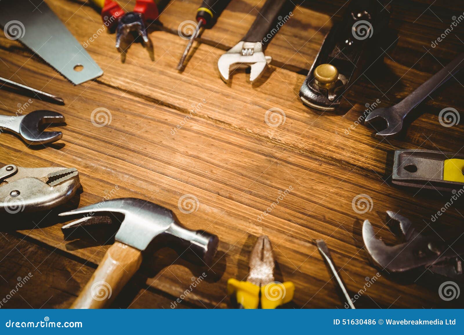 DIY Tools Laid Out on Table Stock Photo - Image of frame, overhead ...