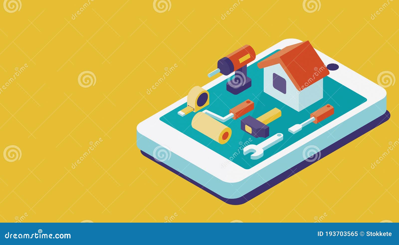 DIY tools on a smartphone stock illustration. Illustration of mobile ...