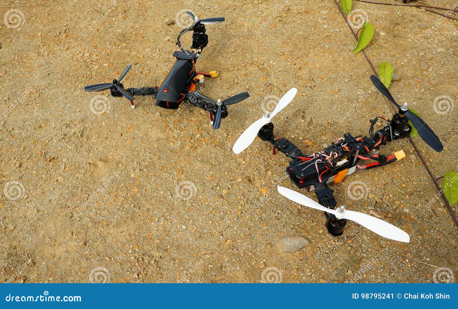 DIY Tricopter Drone on the Ground Stock Image - Image of restricted ...