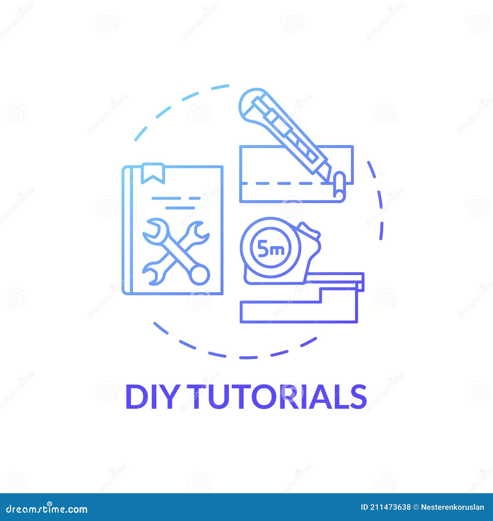 DIY tutorials concept icon stock vector. Illustration of collection ...