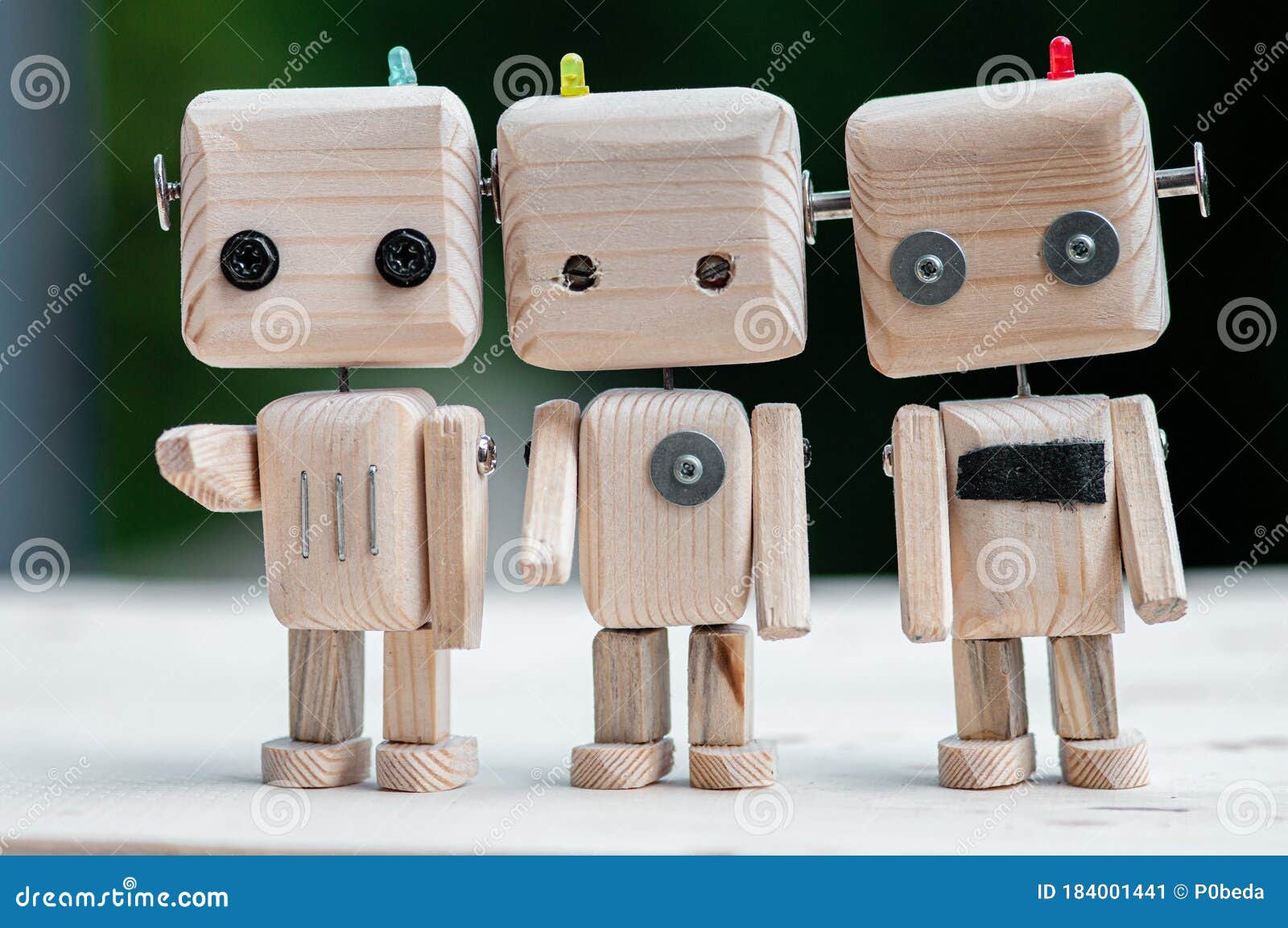 Diy Wooden Toy Of The Robot Stock Image Image Of Materials