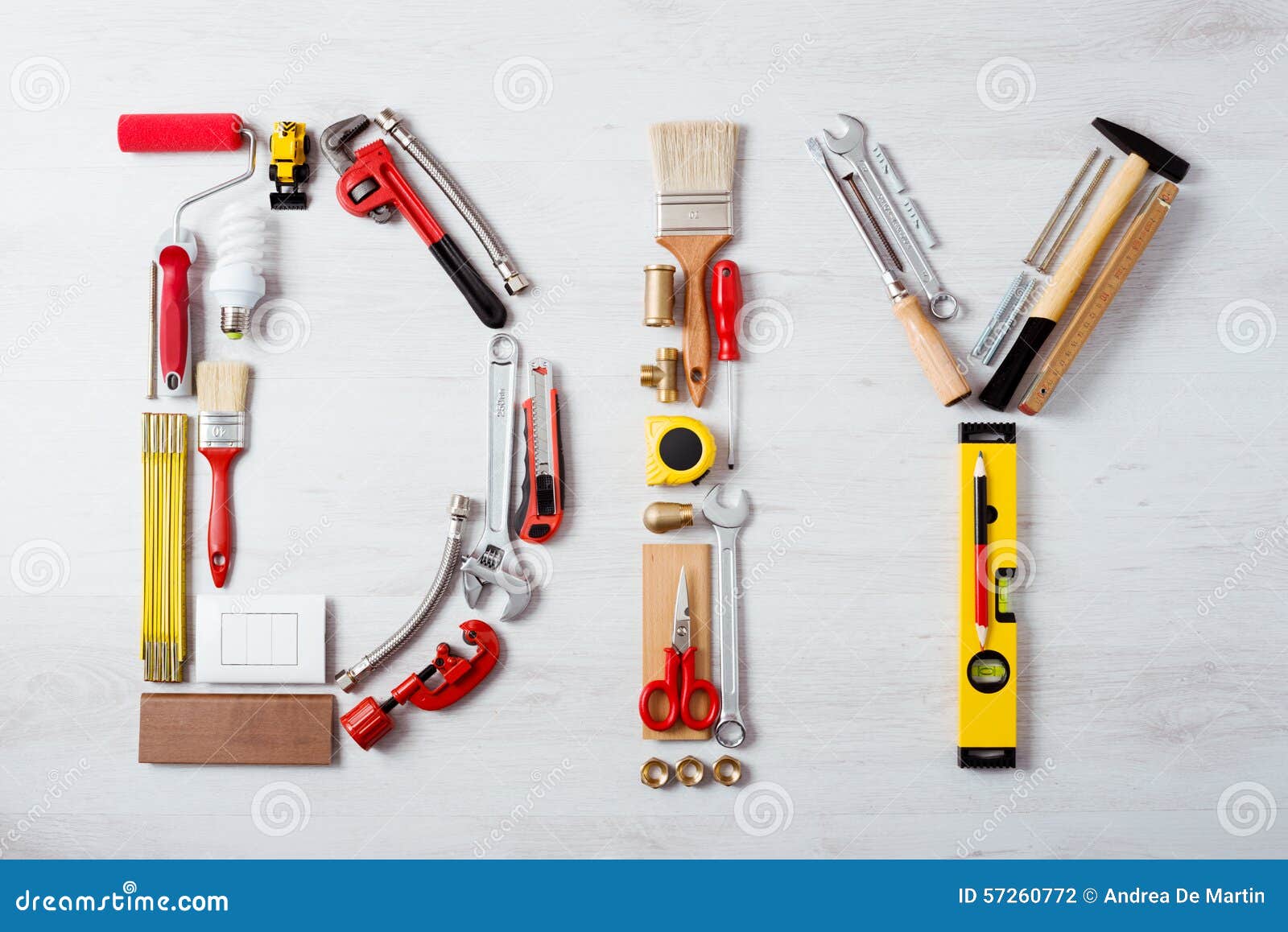 DIY Word Composed of Work Tools Stock Photo - Image of wood, ideas ...