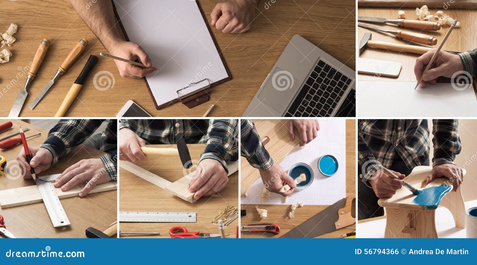 DIY Y Collage De La Carpintería Foto de archivo - Imagen de profesional ...