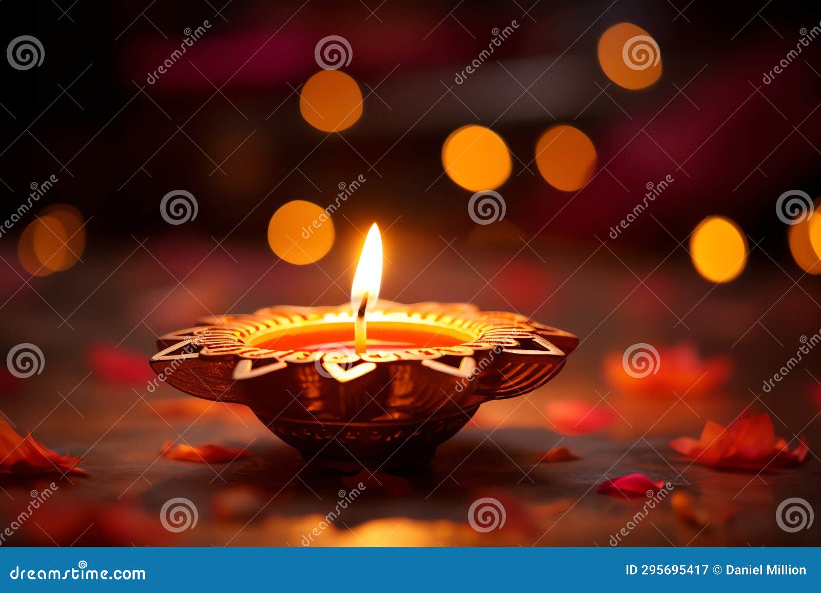 Diya Lamp India Symbol with Copy Space Stock Illustration ...