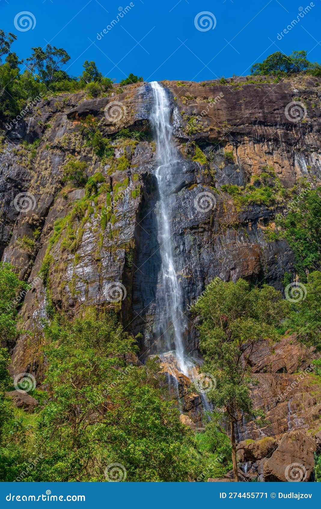 Diyaluma Falls Near Ella, Sri Lanka Stock Image - Image of beautiful ...