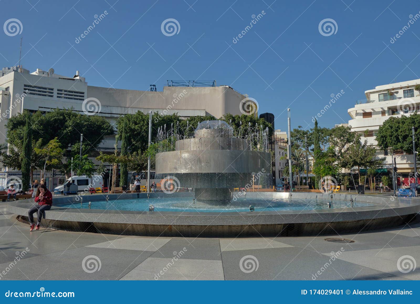 Dizengoff Square Fountain - Tel Aviv - ISRAEL 2019 DEC Editorial Photo ...