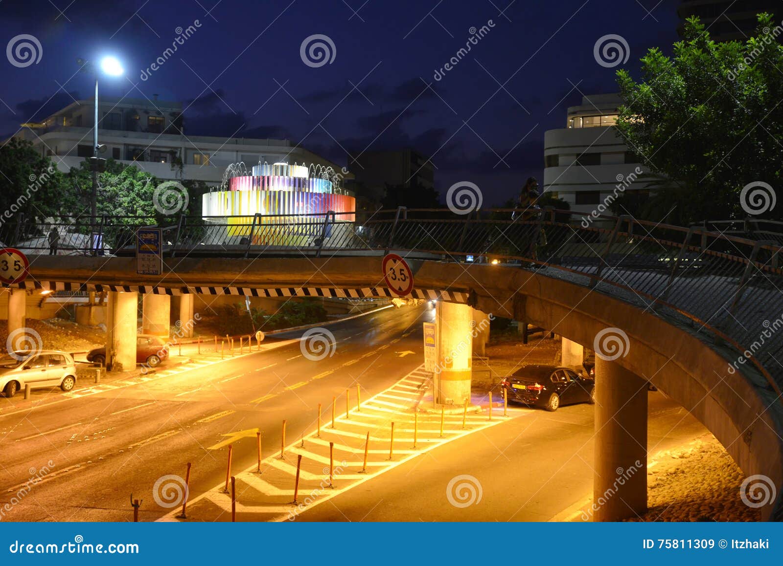 Dizengoff Square at Night , Tel Aviv Editorial Stock Image - Image of ...