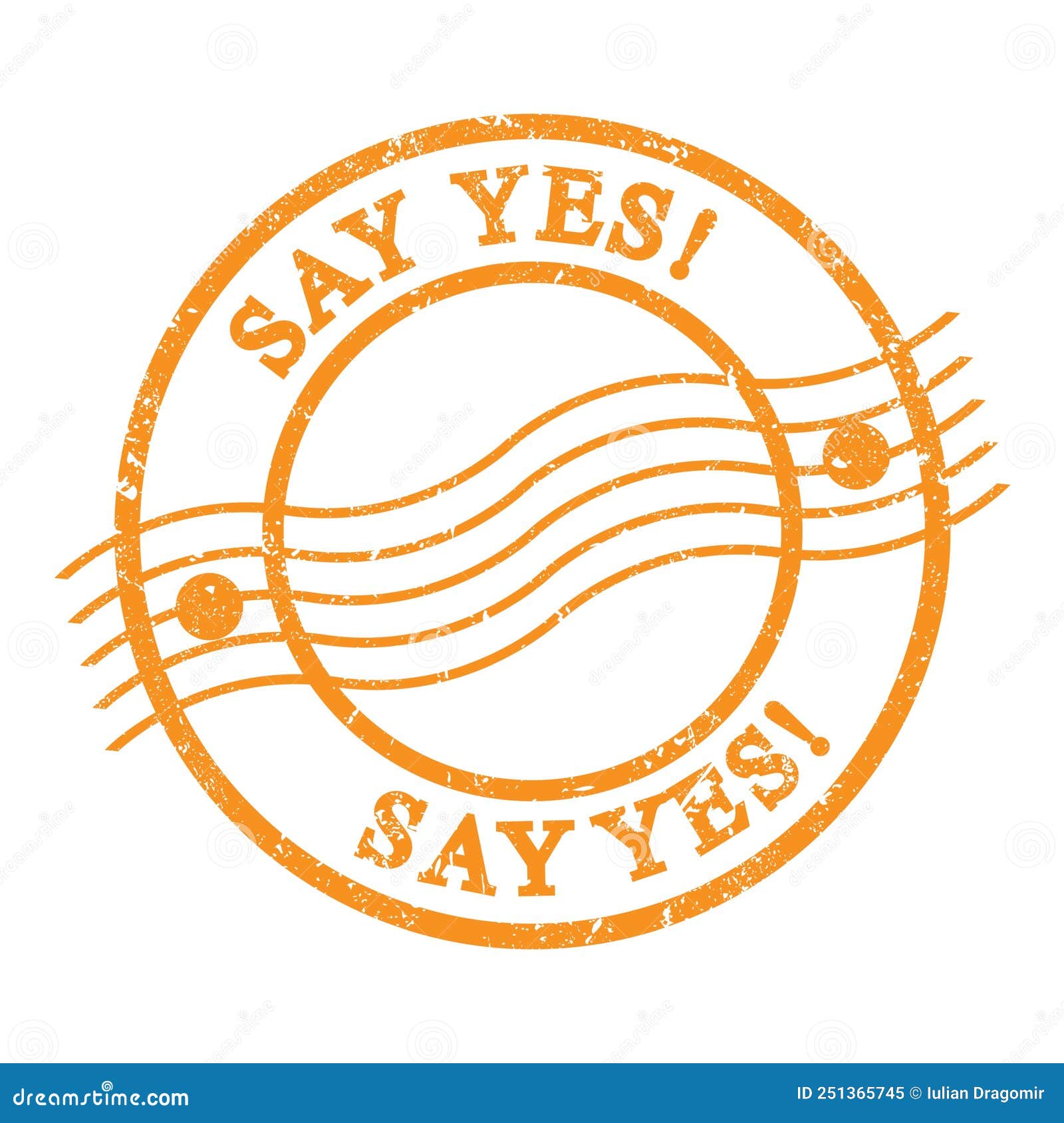 Dizer Sim Texto Escrito No Carimbo Postal Laranja Ilustração Stock ...